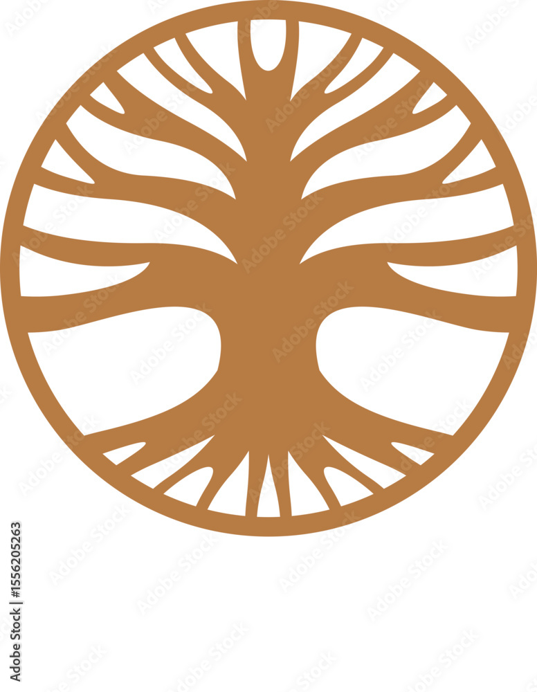Abstract Tree of Life Symbol Circular Design Element Stock Vector ...
