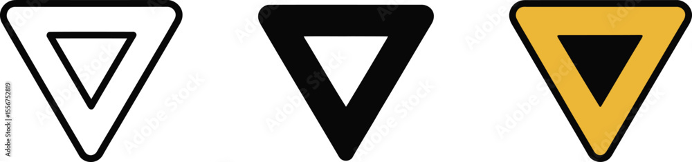 Yield sign vector illustration traffic symbol road safety caution ahead ...
