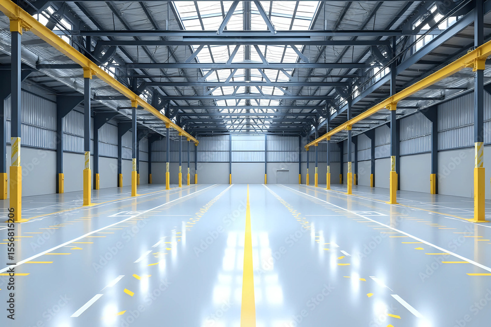 Empty warehouse in logistic center, Warehouse for storage and ...