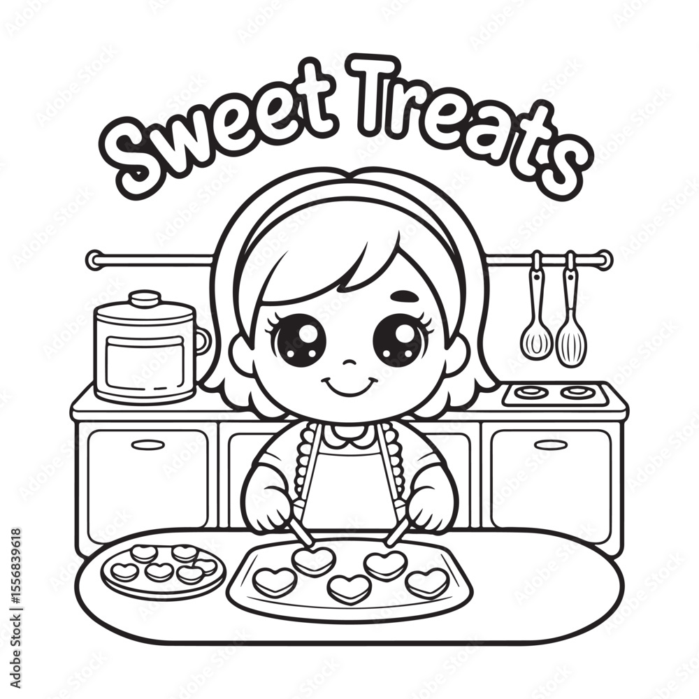 Стоковое векторное изображение «Girl Moments: Cute & Comfy” Coloring ...