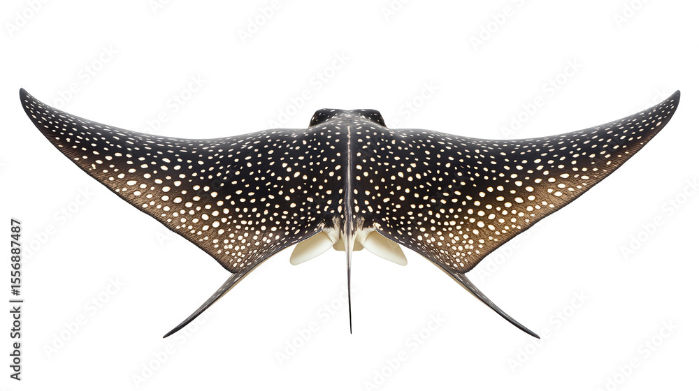 Spotted eagle ray with wing-like fins, Transparent background, PNG file ...