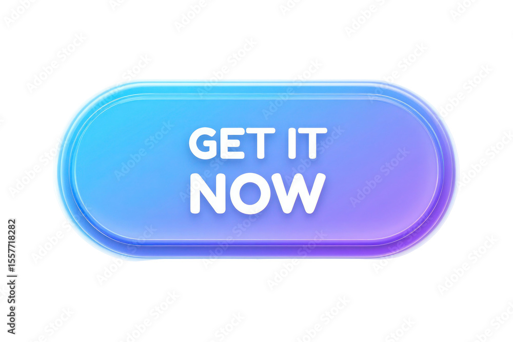 Oval Blue Purple Gradient Get It Now Button Isolated on White ...