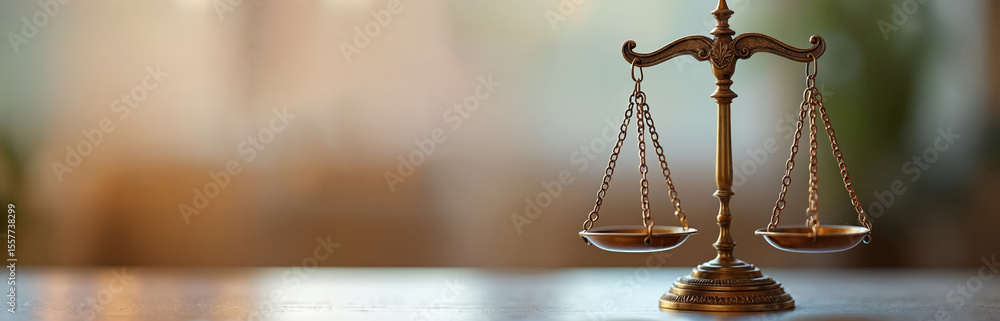Bronze scales justice, law system representation. Symbol of legal ...