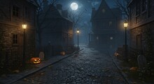 Spooky Halloween Street Free Stock Photo - Public Domain Pictures