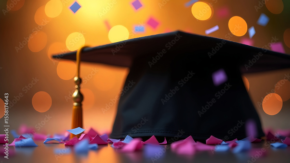 Стоковое фото «mba graduation 2025 cap and purple blue graduation hat ...