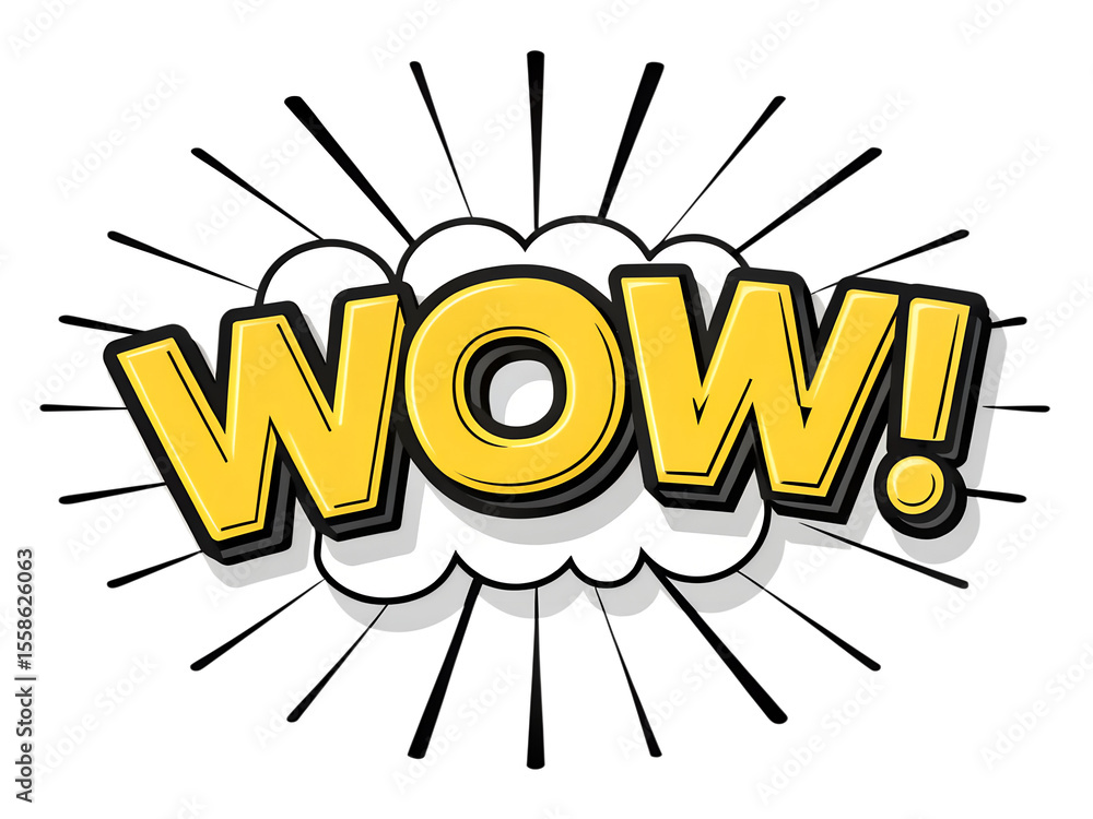 Comic Wow Text: Exclamation, Surprise, Amazement Stock Illustration ...