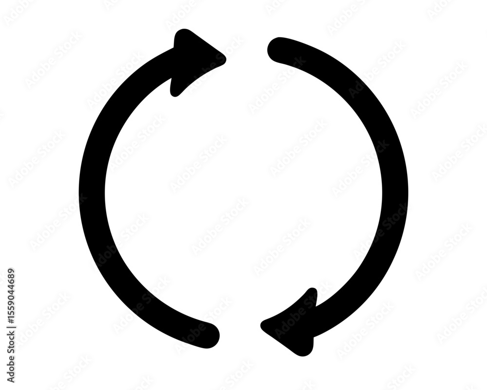 Circular arrows in a loop, representing cycle, process, or refresh ...