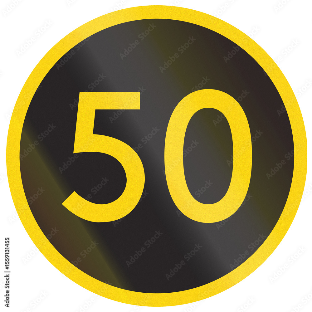 Illustration Stock Historic railway speed limit sign in the UK - 50 mph ...