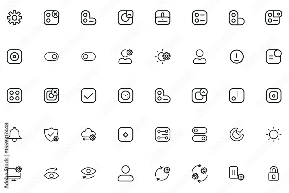 UI And Settings Line Icons – Toggle Switch, Preferences, Privacy ...