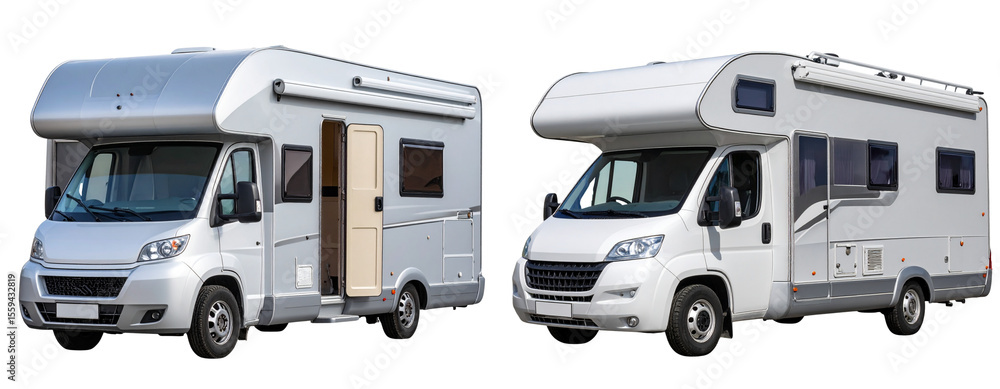 Foto Set of “Front View of Sleek Modern Travel Trailer with Large ...