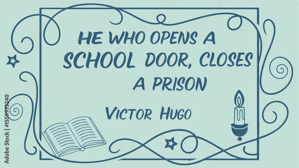 Opening a School Door Closes a Prison Conceptual Vector Design for ...