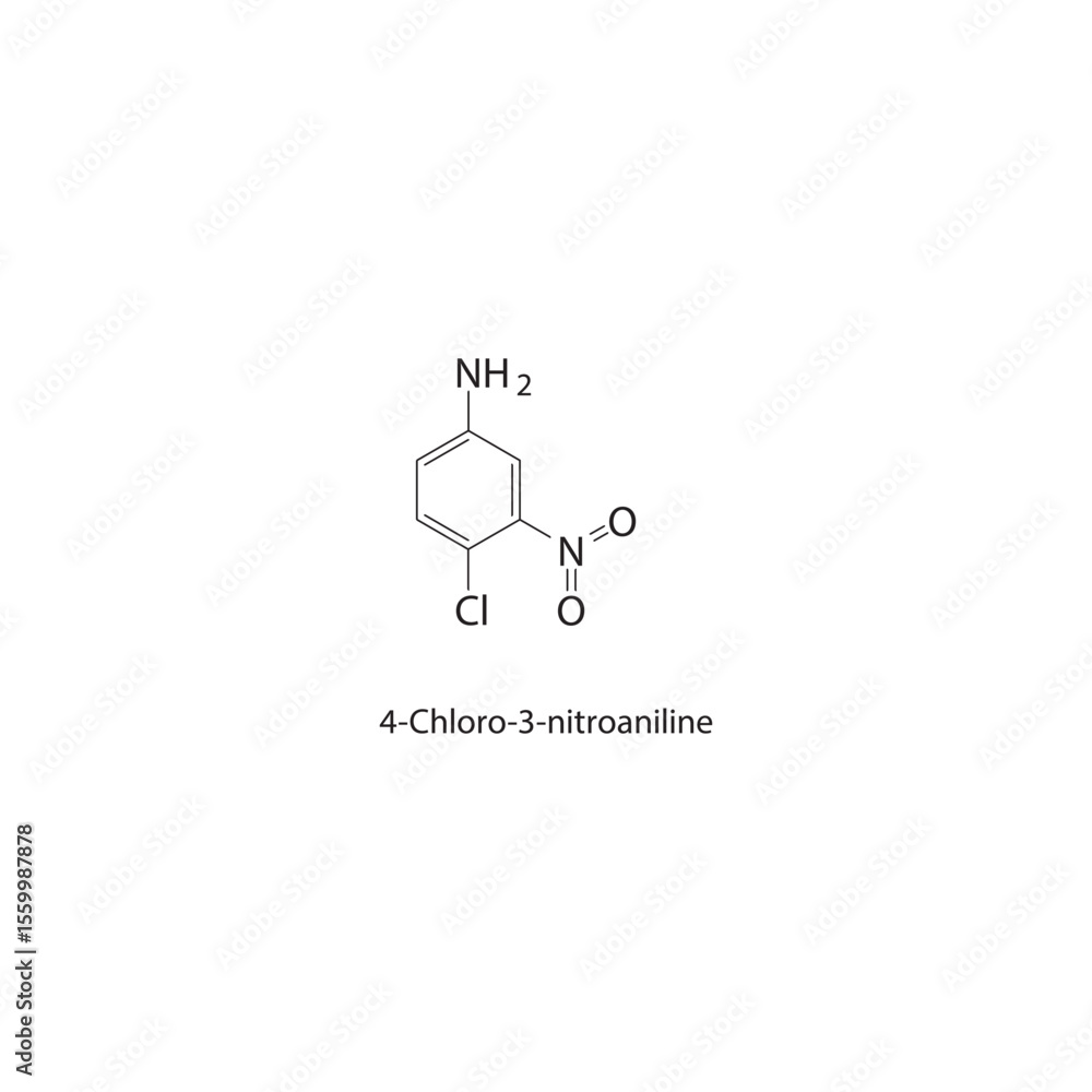 4-Chloro-3-nitroaniline skeletal structure. Nitroaniline derivative ...