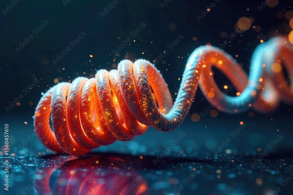 Powerful Coiled Spring Ready to Unleash Energy Vibrant Industrial ...