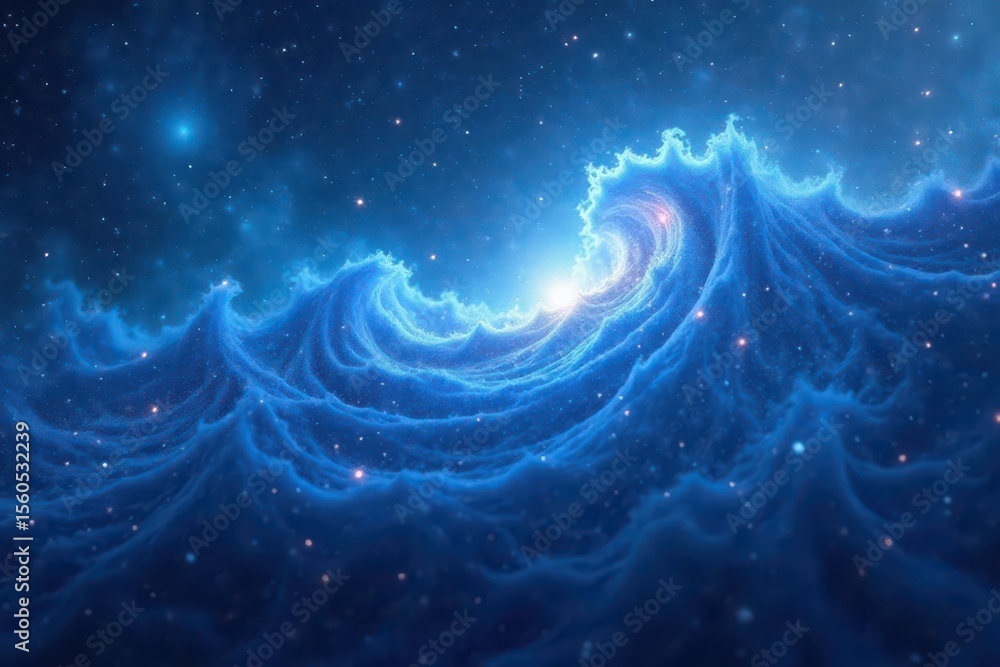 Fluid swirling blue nebula, cosmic dust effect, pattern, paint, blue ...