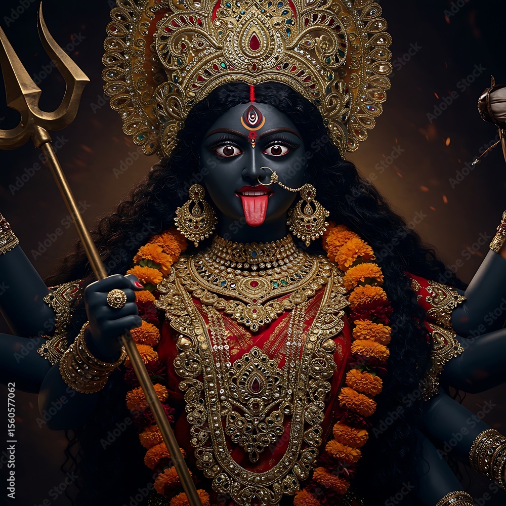 Kali Maa – Goddess of Time, Destruction and Rebirth Stock Photo | Adobe ...