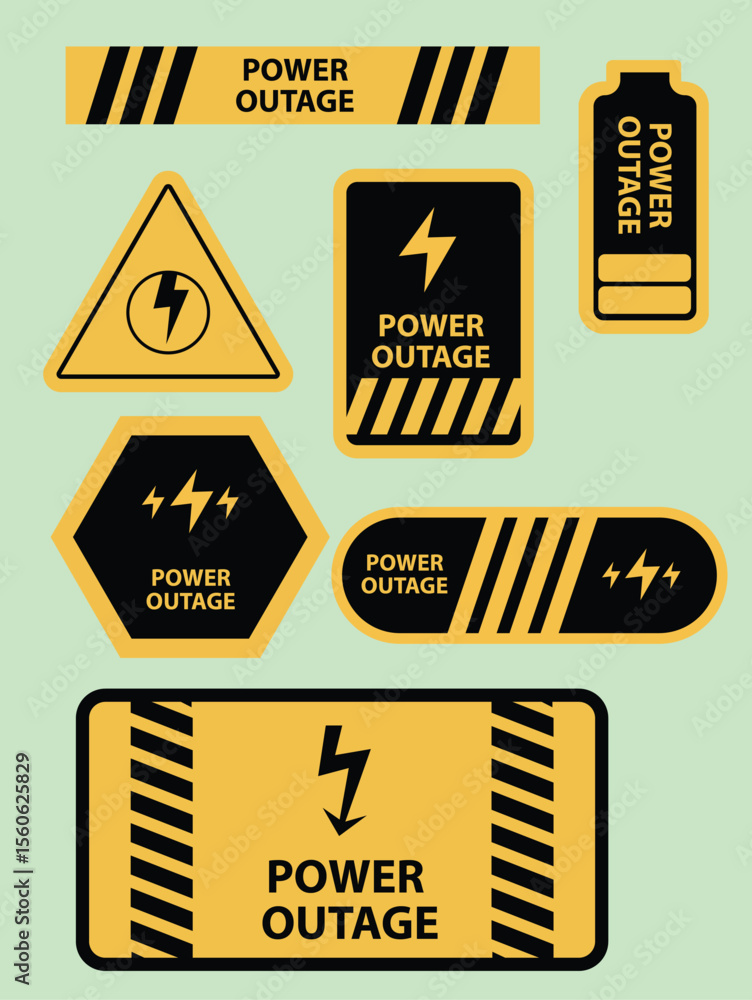 Power Outage Warning Signs A Collection of Design Templates Stock ...