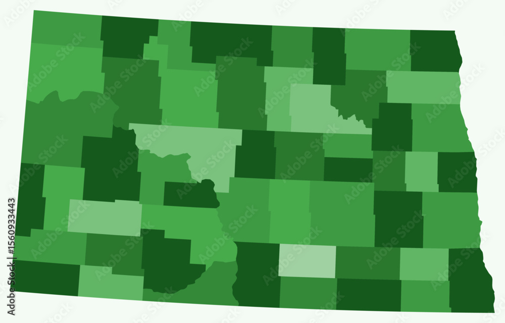 Stock-Vektorgrafik „Map of North Dakota with counties. Just a simple ...