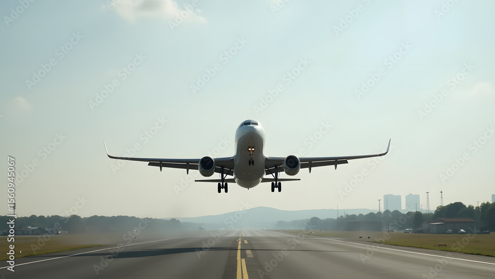 Thrusting Forward The Raw Power of a Jet Engine as a Plane Lifts Off ...