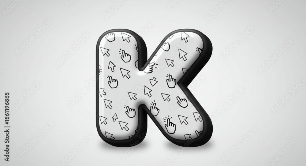Praca wektorowa bez tantiem: Glossy 3D letter K from a creative ...