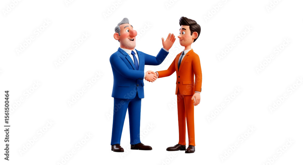 Cartoon Businessmen Handshake: Dealmaking, Partnership, and Success ...