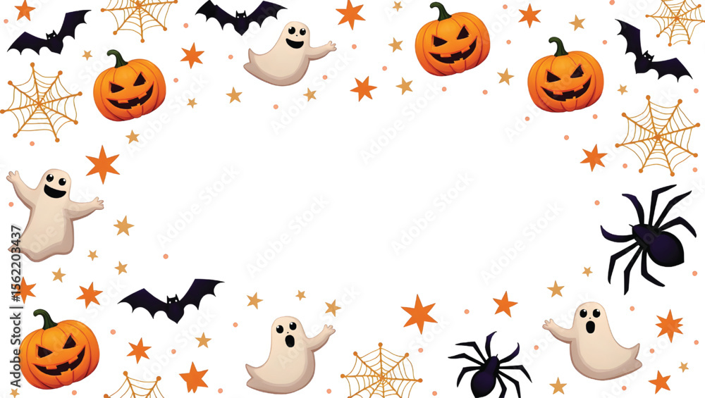Halloween vector banner. halloweens background theme with pumpkin Stock ...