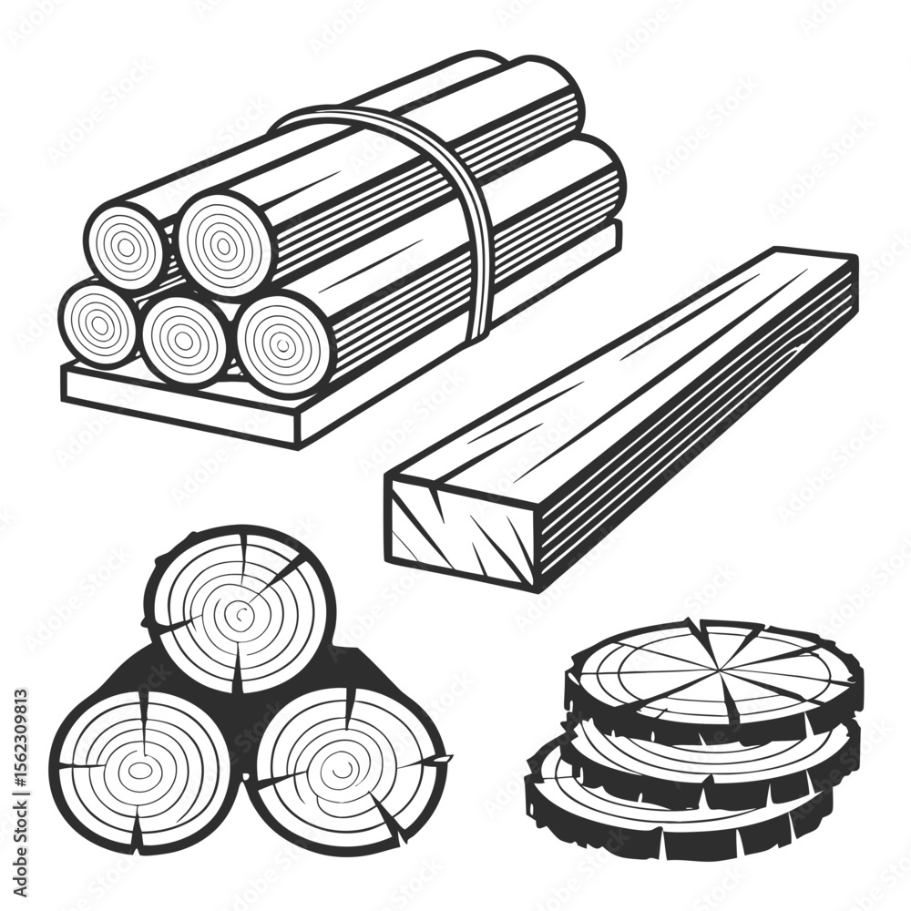 a collection of black and white vector illustrations featuring various ...