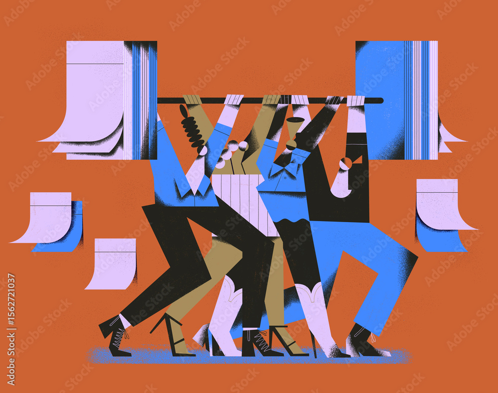 Embracing collaboration and cooperation in the workplace. Concept Stock ...