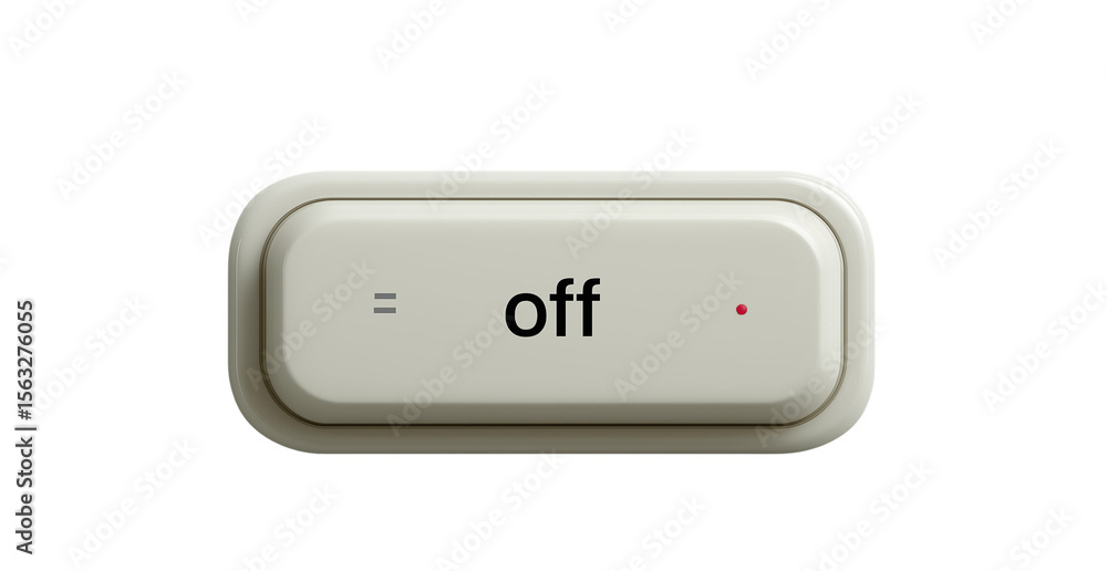 Minimal 3D toggle switch in neutral colors, turned "off", UI element ...