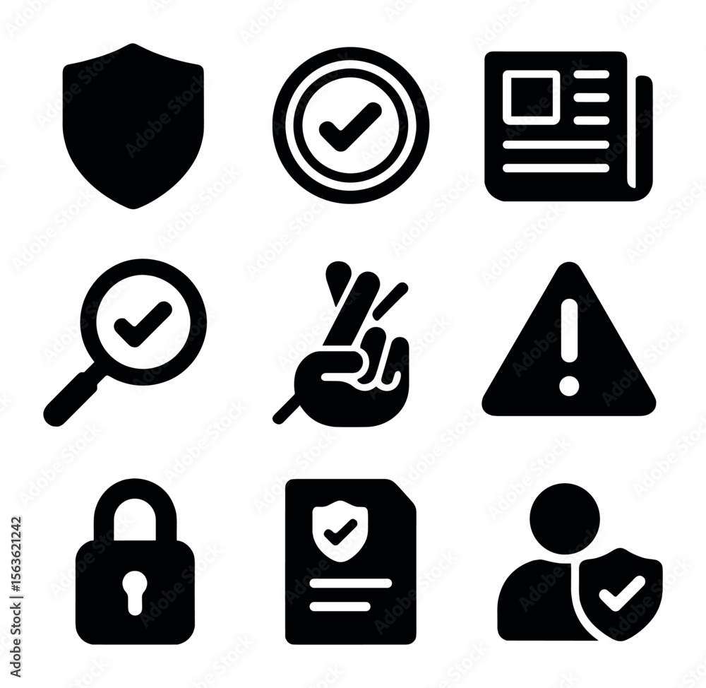 Fake News Combat Icons. Solid, filled icons set of combating fake news ...