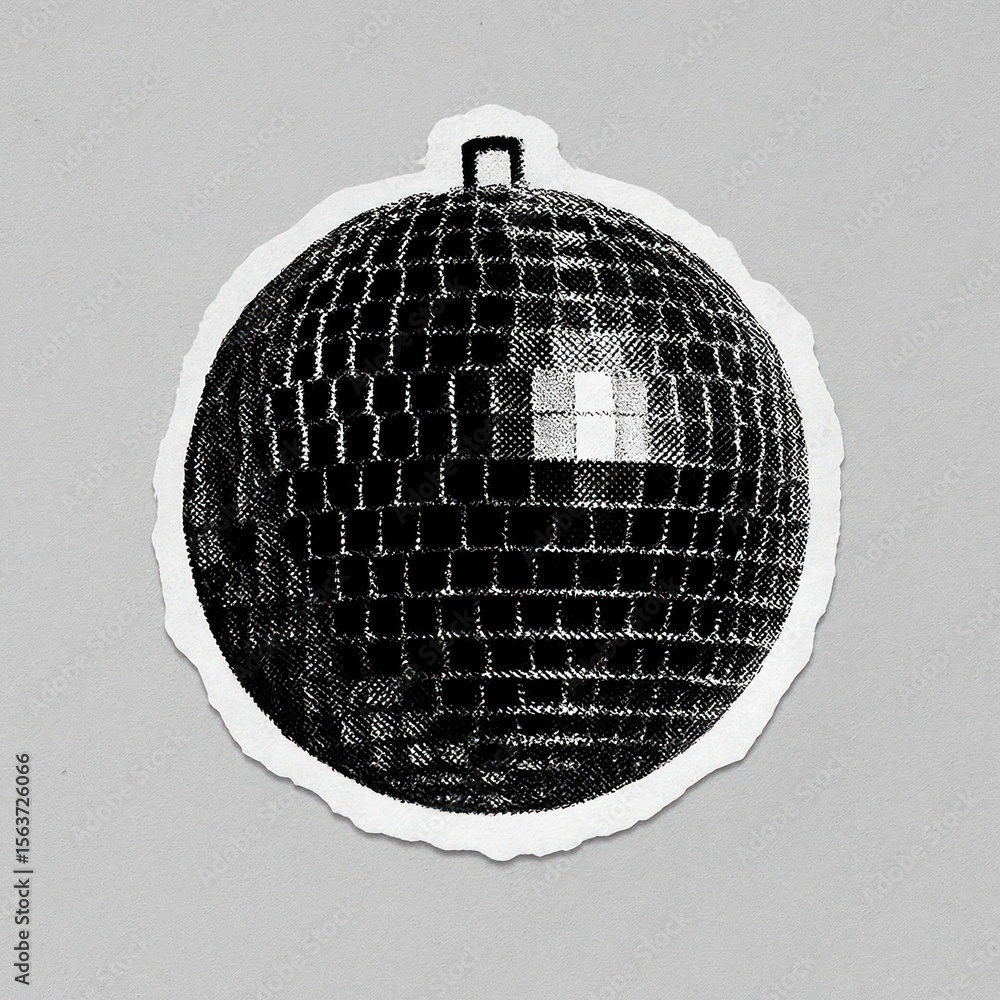 Retro disco ball illustration sticker. Stock Illustration | Adobe Stock