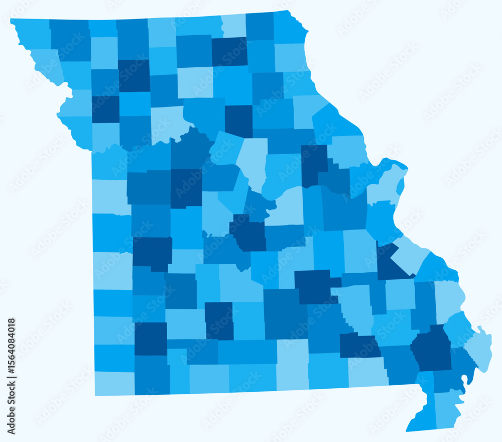 Map of Missouri with counties. Just a simple state border map with ...