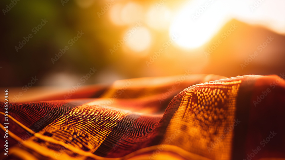 Handwoven Kente cloth with golden Adinkra symbols, celebrating African ...