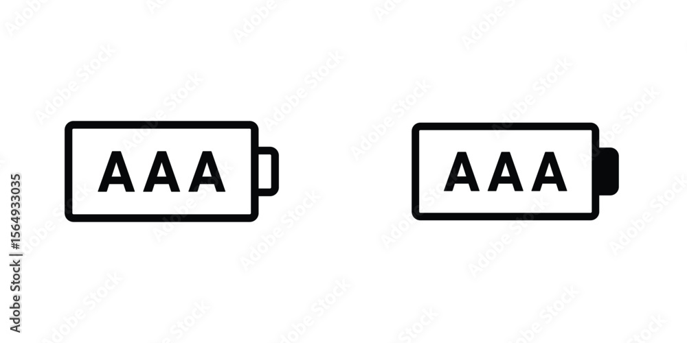 AAA battery icon design collection. Vector sign and symbol for UI ...