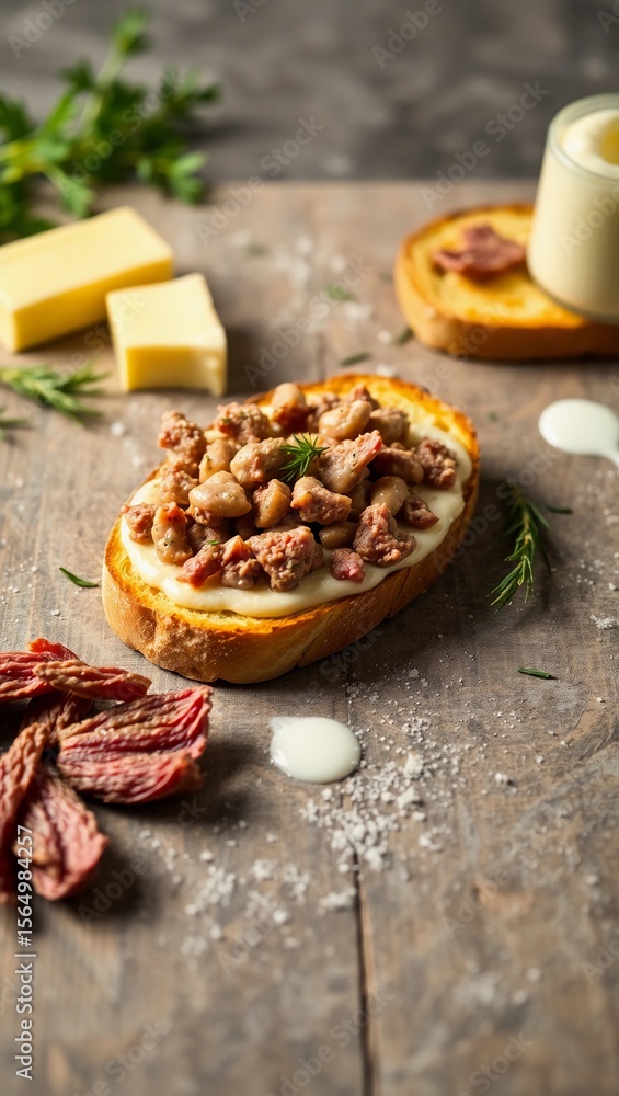 butter cream SOS toast creamed chipped beef recipe layout editorial ...