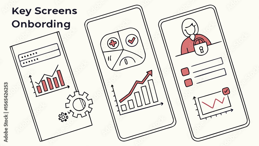 Mobile app onboarding ux ui design key screens flow user experience interface walkthrough ...