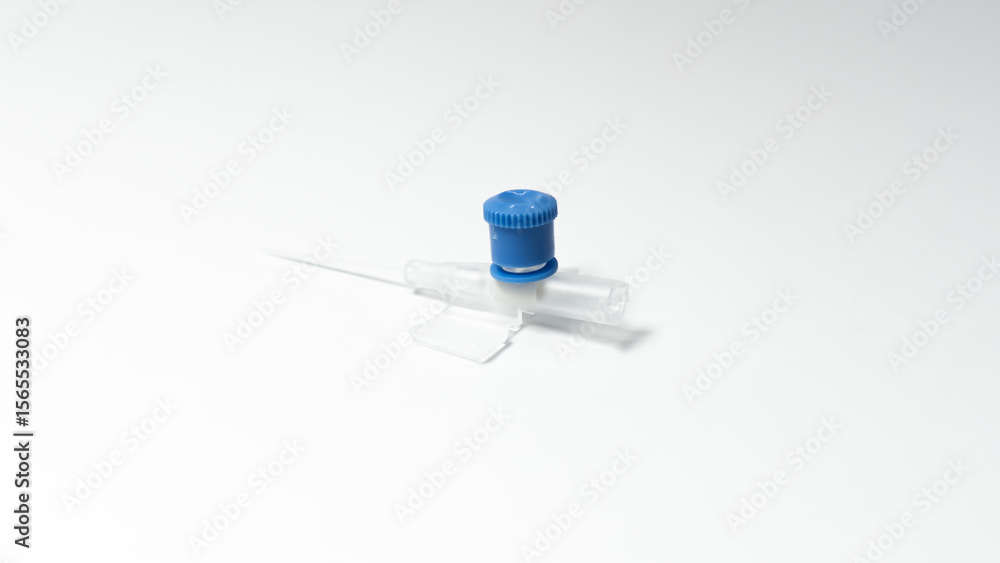 IV cannula with needle fully removed, leaving only the catheter and ...