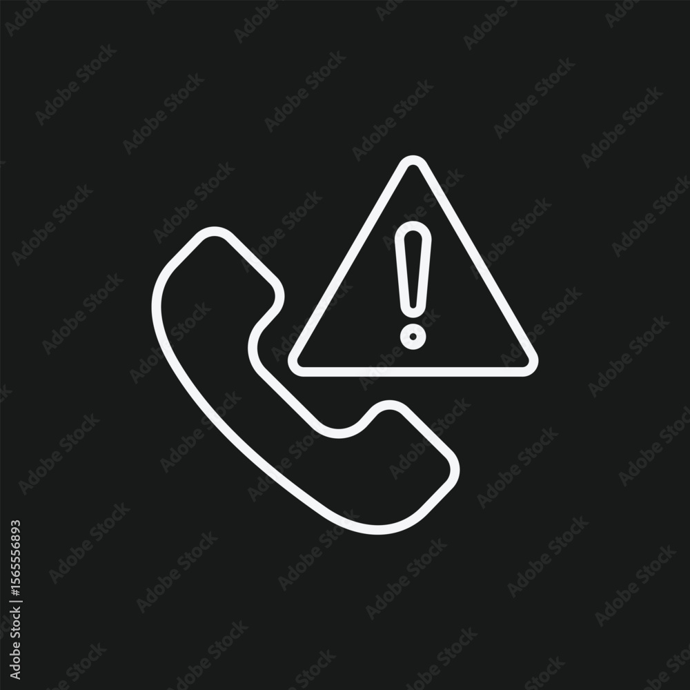 Phone Call Warning Icon for Spam and Scam Call Detection, Fraud Alert ...