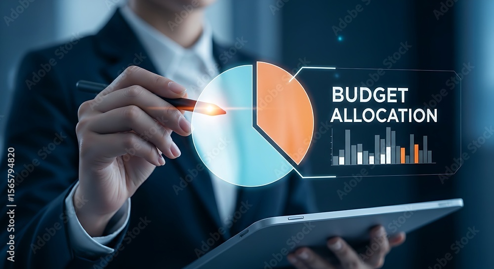 Budgeting and financial forecast concept. A professional adjusts a ...