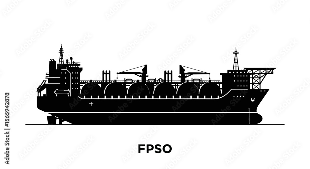 Silhouette of a floating production storage and offloading (FPSO ...