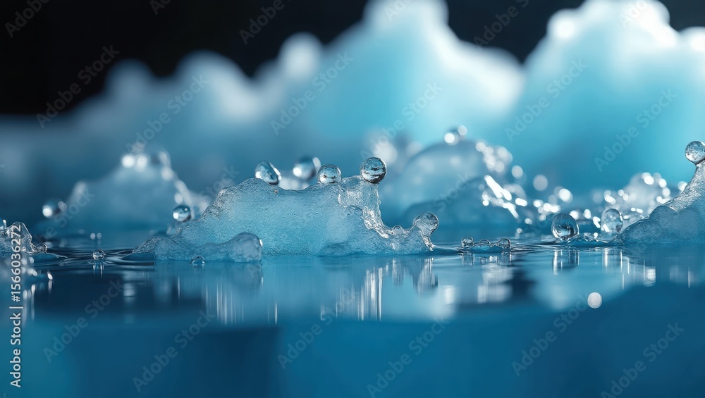 ice cube and water, melting ice cubes, melting ice cube, Final collapse ...