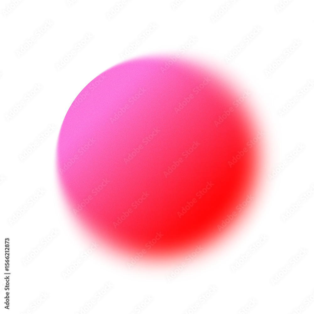 Blurred pink and red gradient circle illustration with noise and grainy ...