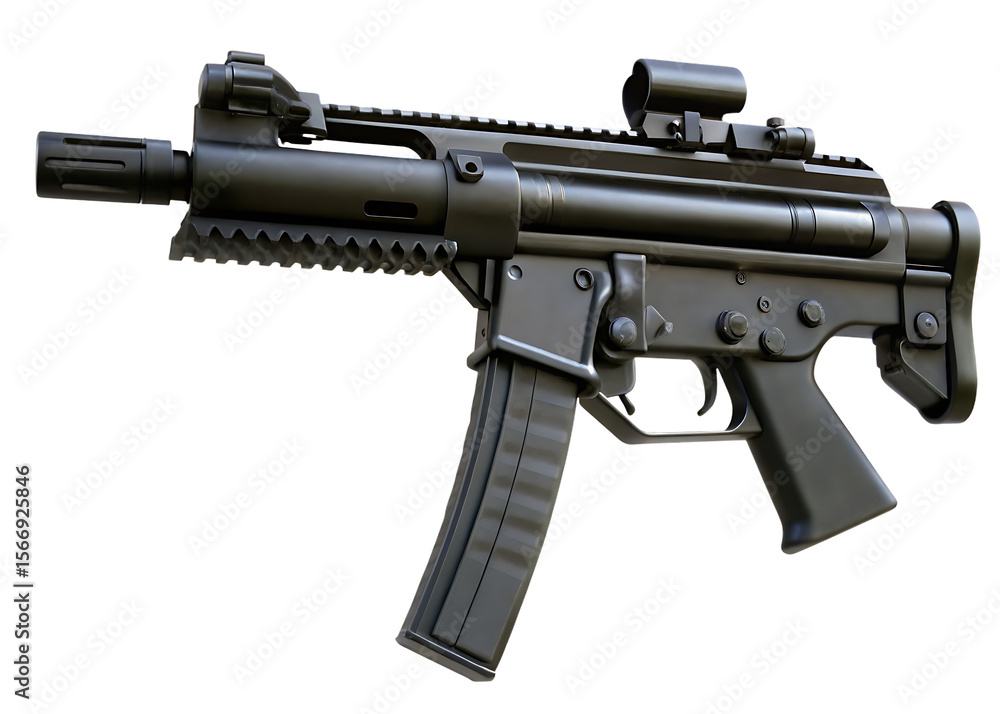 military submachine gun machine gun isolated on white background PNG ...