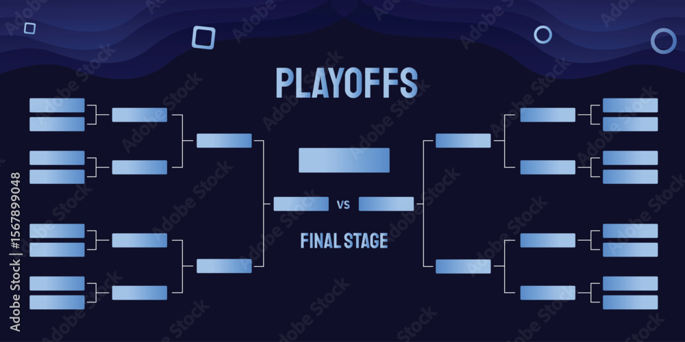 Vector tournament tree diagram for sports and gaming competition ...