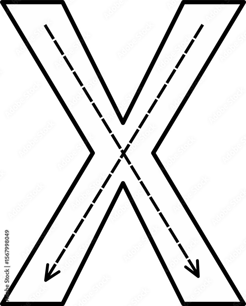 Alphabet Tracing Worksheet with Arrow Stroke Guide - Printable ...