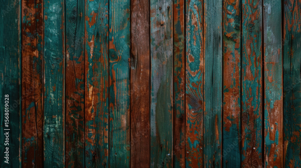 Vintage wooden planks with scratches and faded paint create rustic and ...