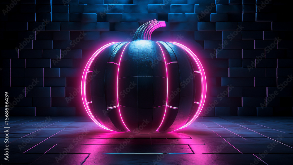 neon pumpkin Stock Illustration | Adobe Stock