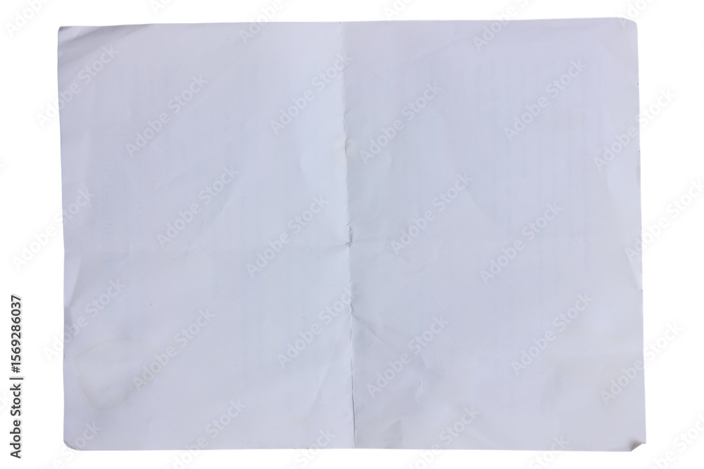 Blank white paper sheet with creases and folds. Stock Photo | Adobe Stock