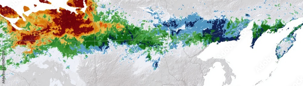 Stock-Illustration „Satellite map showing vegetation abundance and snow ...