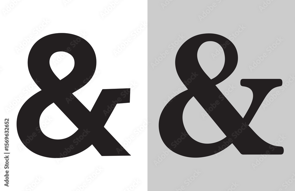 Visual Juxtaposition of Ampersand Symbols on Contrasting Backgrounds A ...