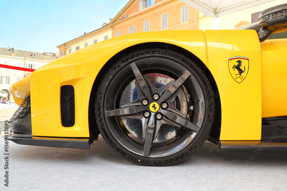 Modena, Italy, june 6 2025, Ferrari new model F80 (2025) in a square ...
